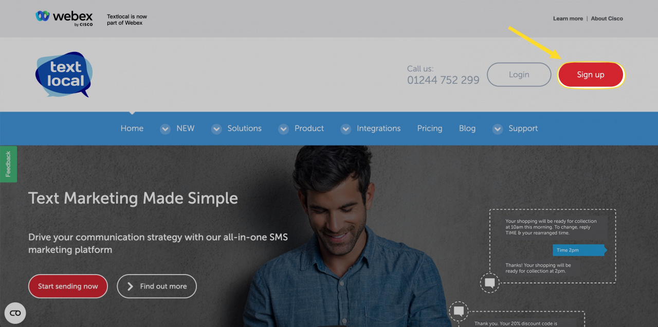 TextLocal SMS Integration app